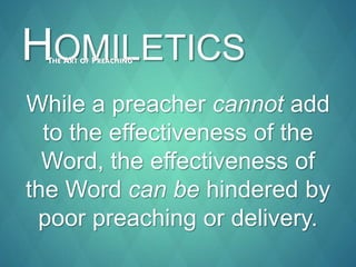 Homiletics: The Art of Preaching | PPT