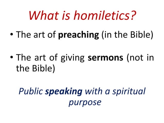 Homiletics Introduction | PPT