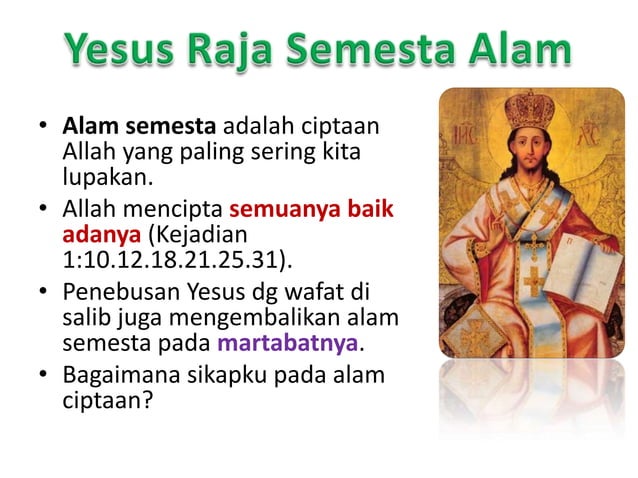 Homili HR Kristus Raja Semesta Alam - B | PPTX