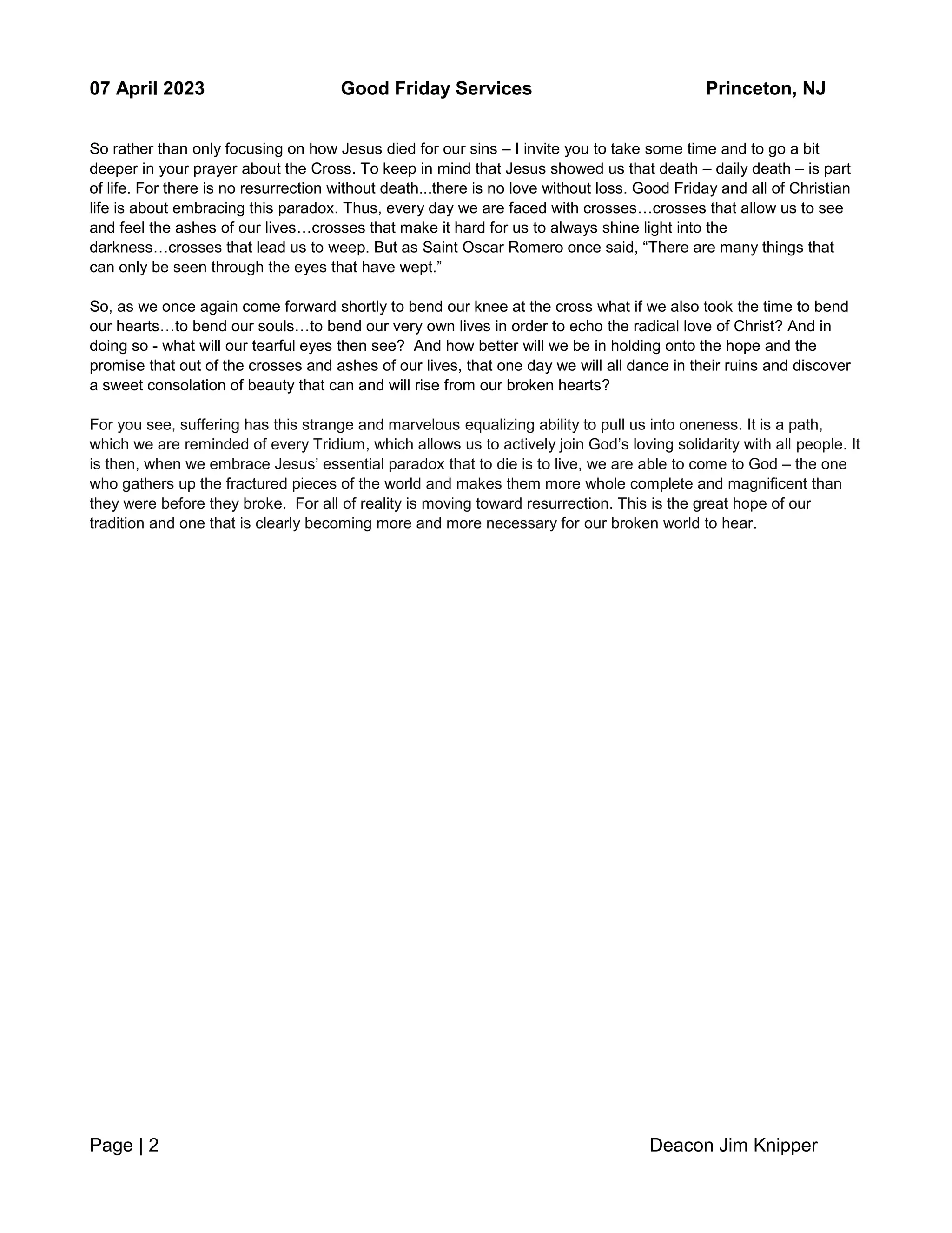 Homily - Good Friday | DOCX