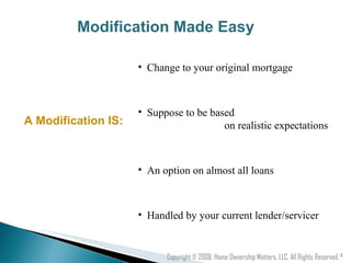 HOM INtro #22: Loan Modification 101 | PPT
