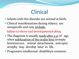 Homocystinuria | PPTX