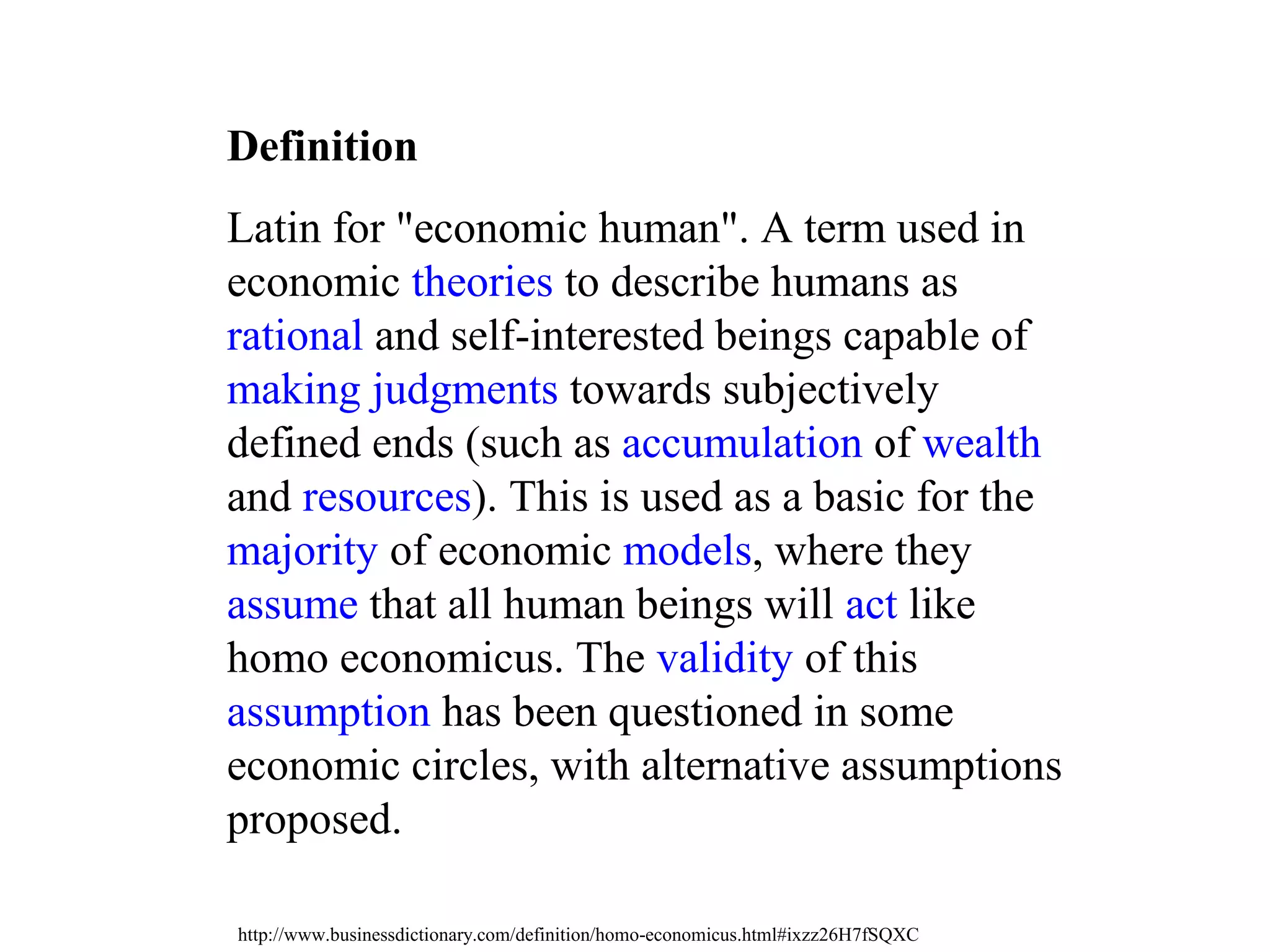 Homo economicus | PPT