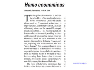 Does Homo Economicus exist? | PPT