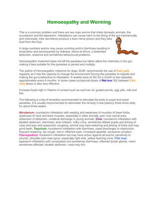 Homoeopathy and Worming for Animals | PDF