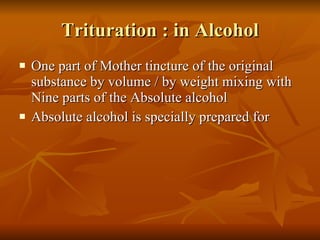 Homoeopathy : Use of Trituration | PPT