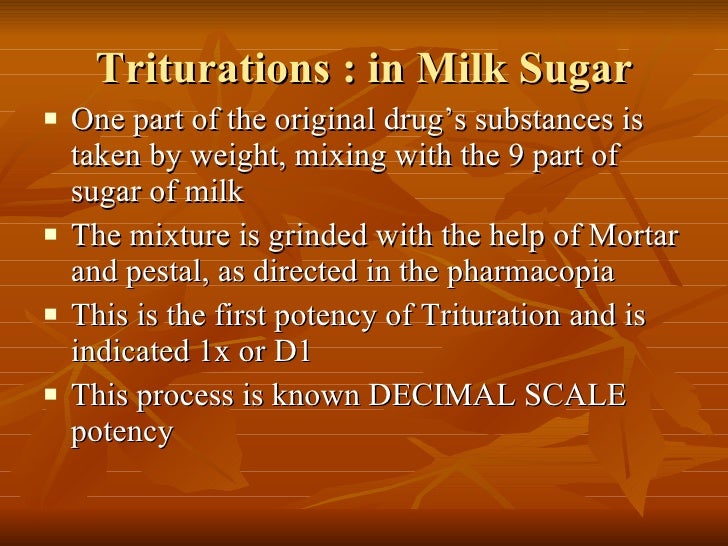 Homoeopathy : Use of Trituration