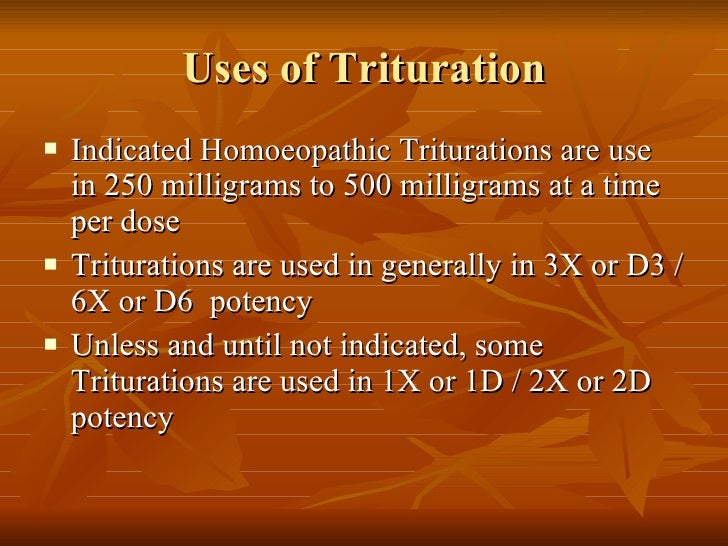 Homoeopathy : Use of Trituration