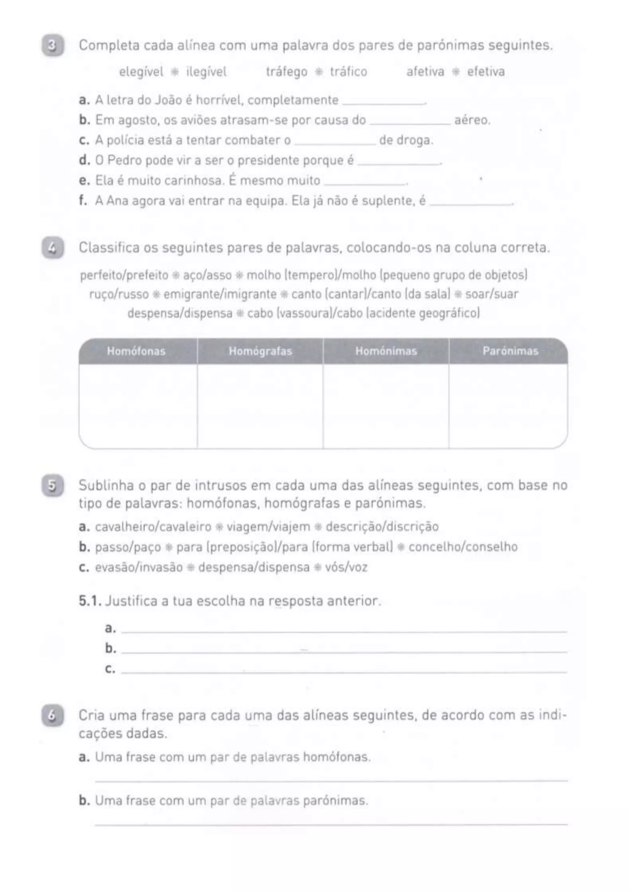 Homofonia, homografia, homonímia e paronímia | DOCX