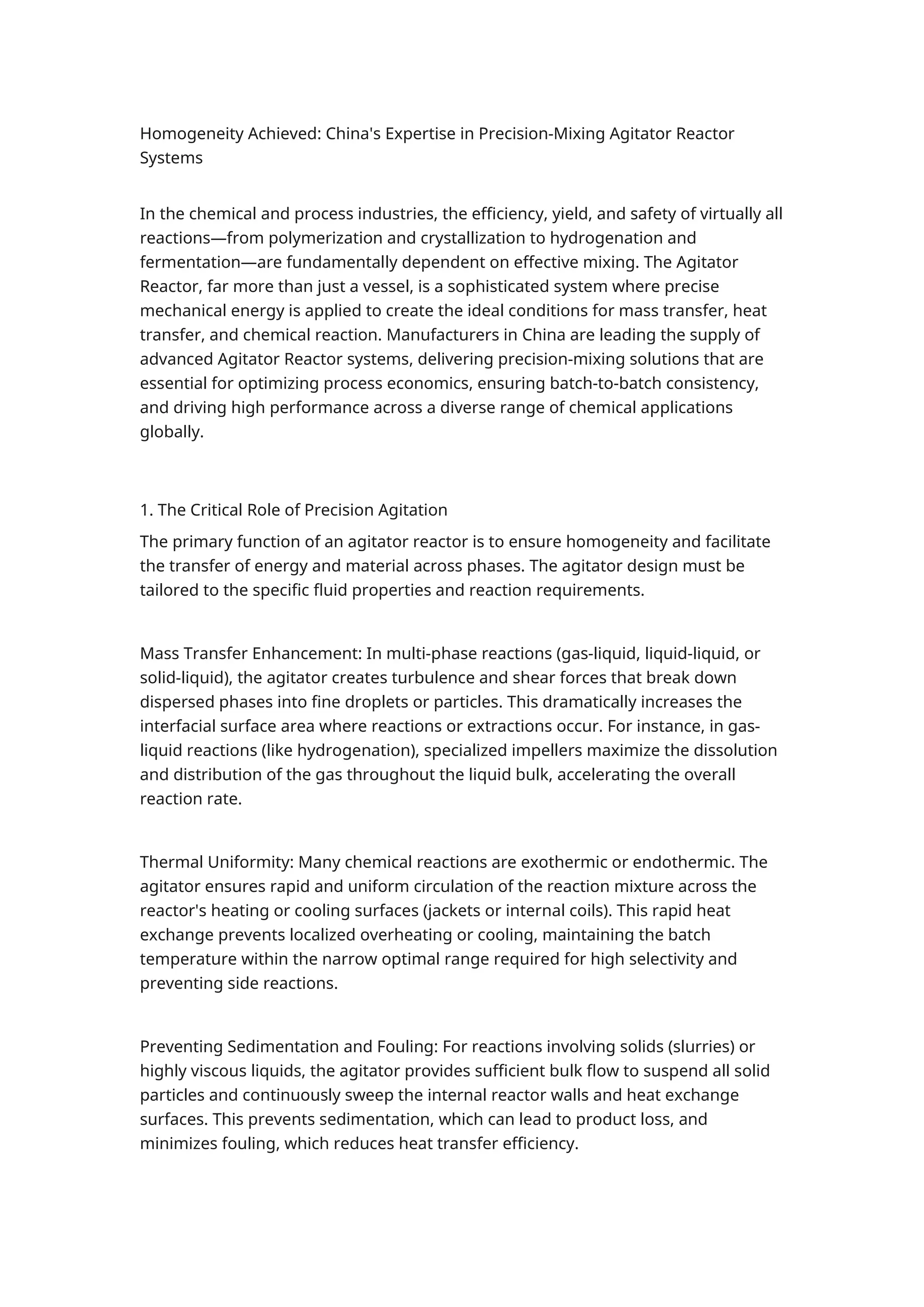 Homogeneity Achieved China's Expertise in Precision-Mixing Agitator ...