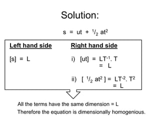 Homogeneity of an equation | PPTX