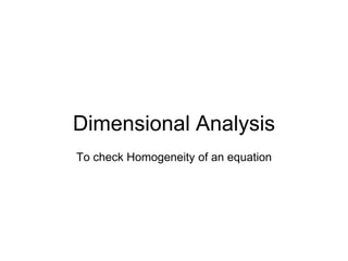 Homogeneity of an equation | PPT