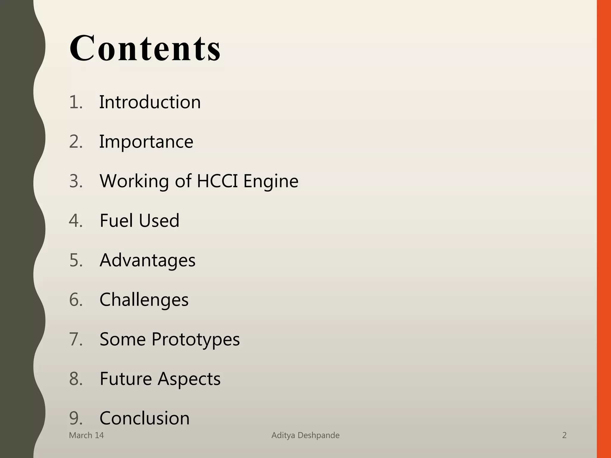 A Brief Study on Introduction to HCCI Engine- Hybrid Engine | PPTX