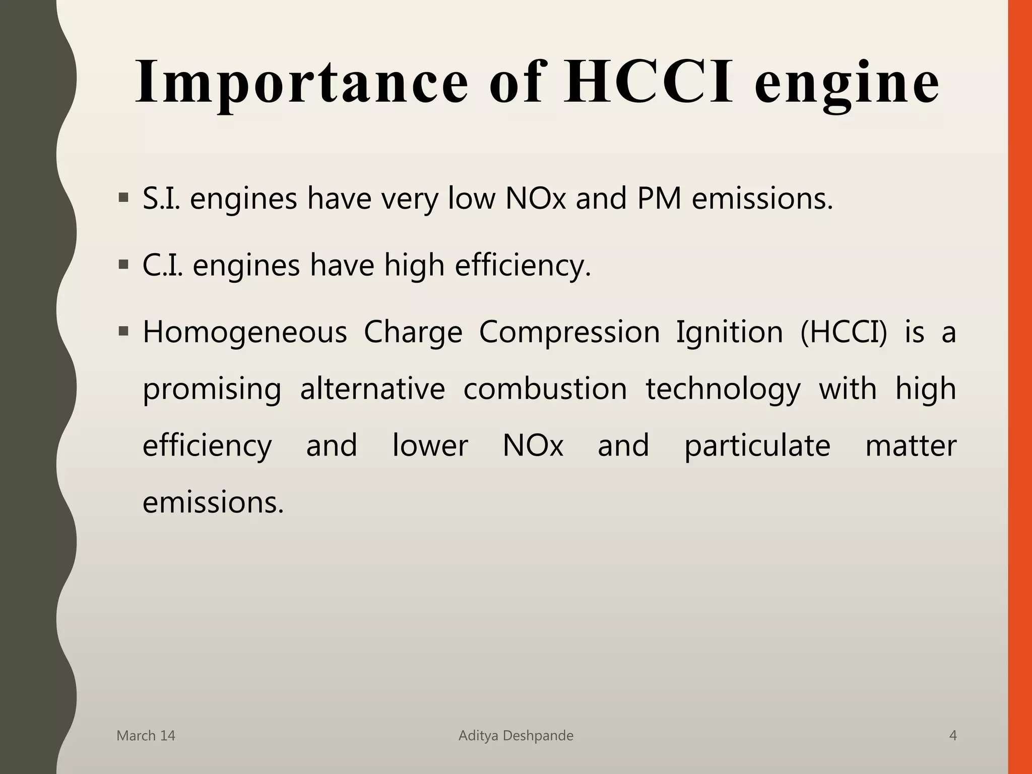 A Brief Study on Introduction to HCCI Engine- Hybrid Engine | PPTX