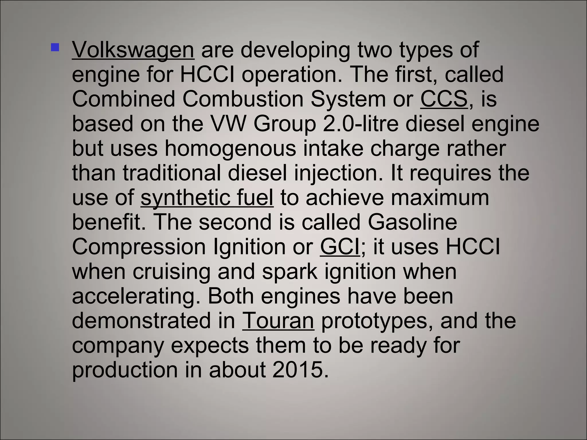 Homogeneous charge compression ignition hcci Engines | PPT