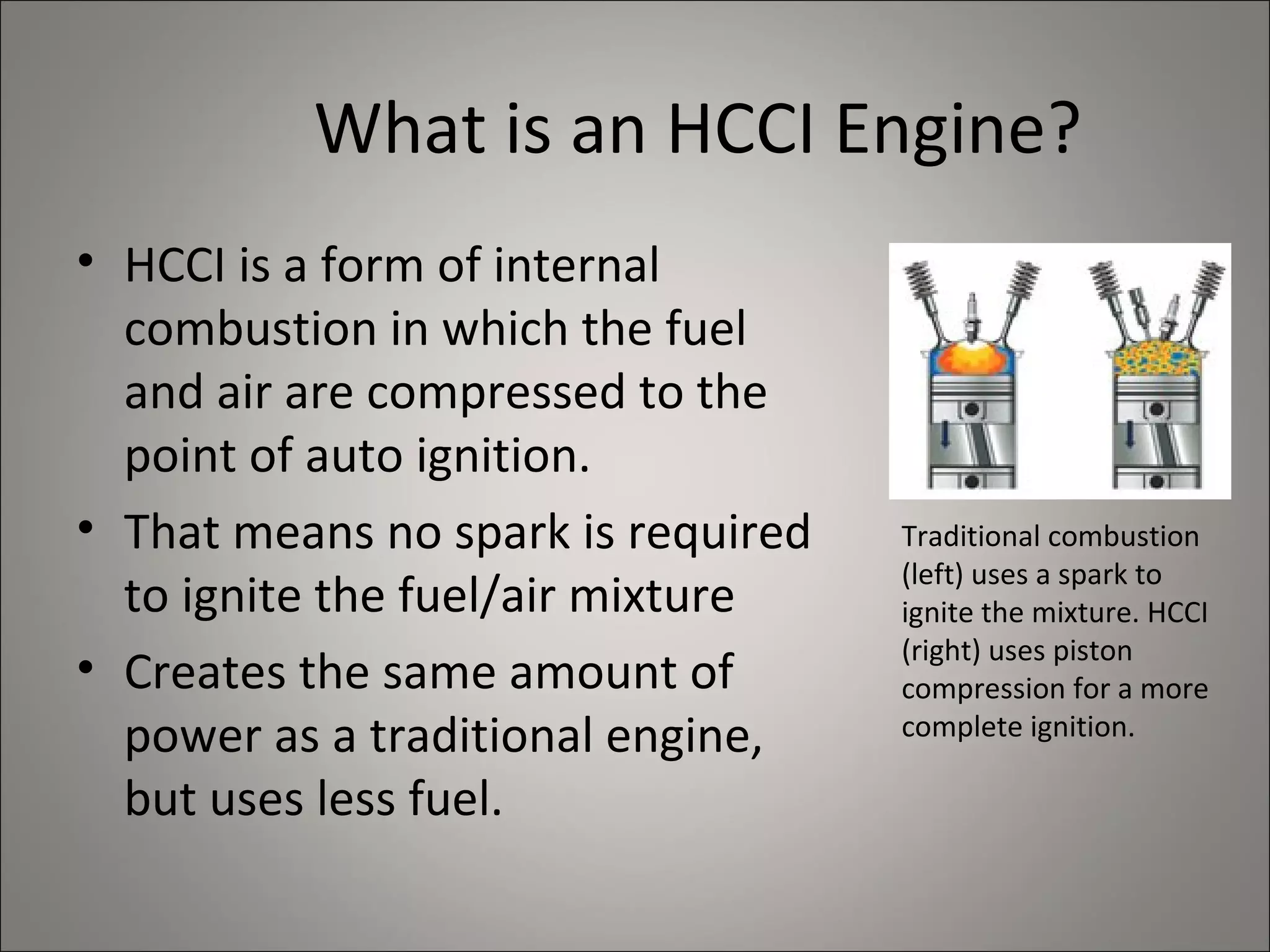 Homogeneous charge compression ignition hcci Engines | PPT
