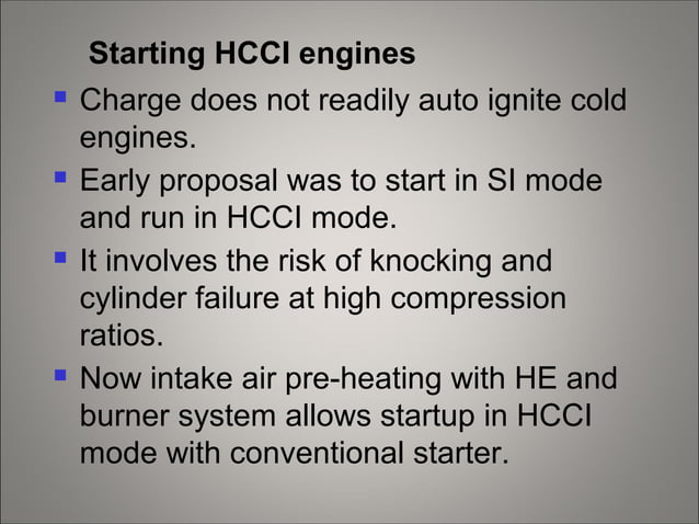 Homogeneous charge compression ignition hcci Engines | PPT | Chemistry ...