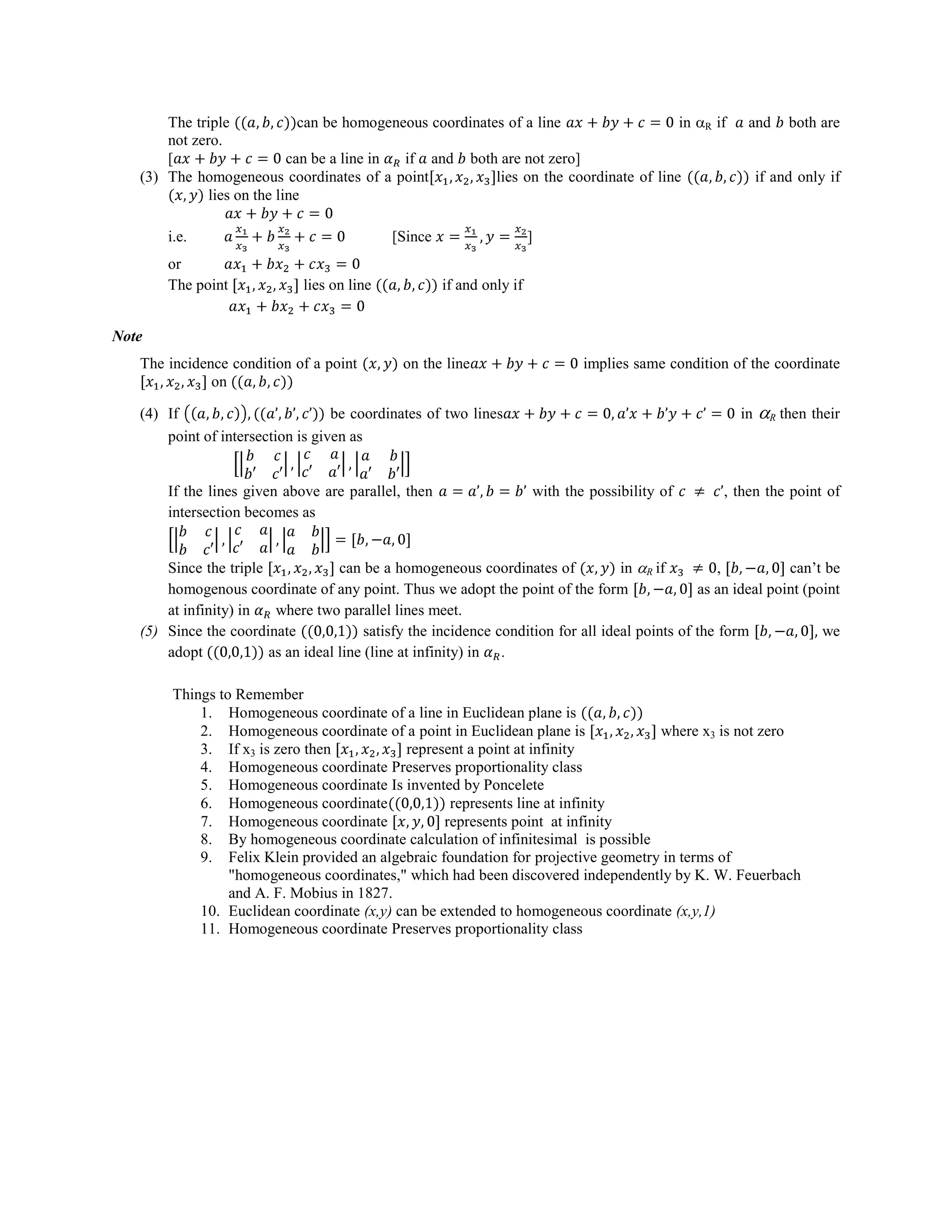 Homogeneous coordinate | DOCX