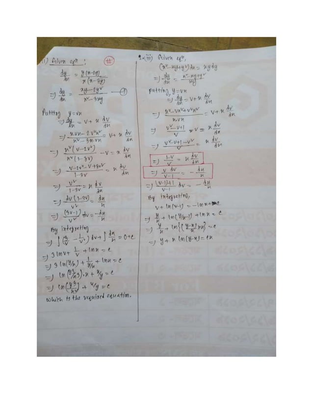 Homogeneous diferential equation | DOCX