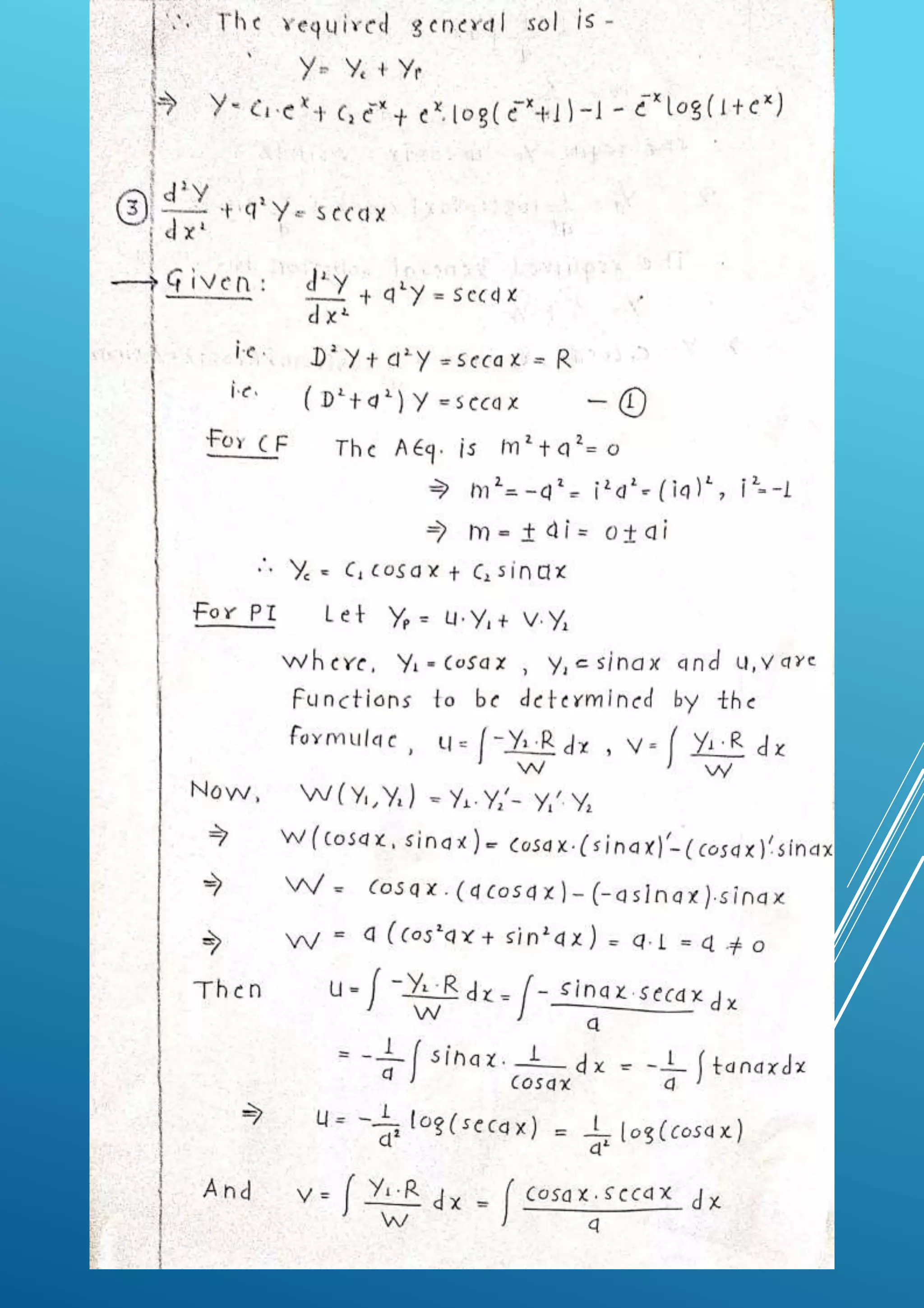 Homogeneous differential equations and wronskian theory.pptx