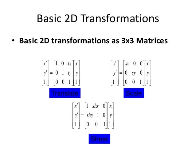 Homogeneous representation in geometric transformation