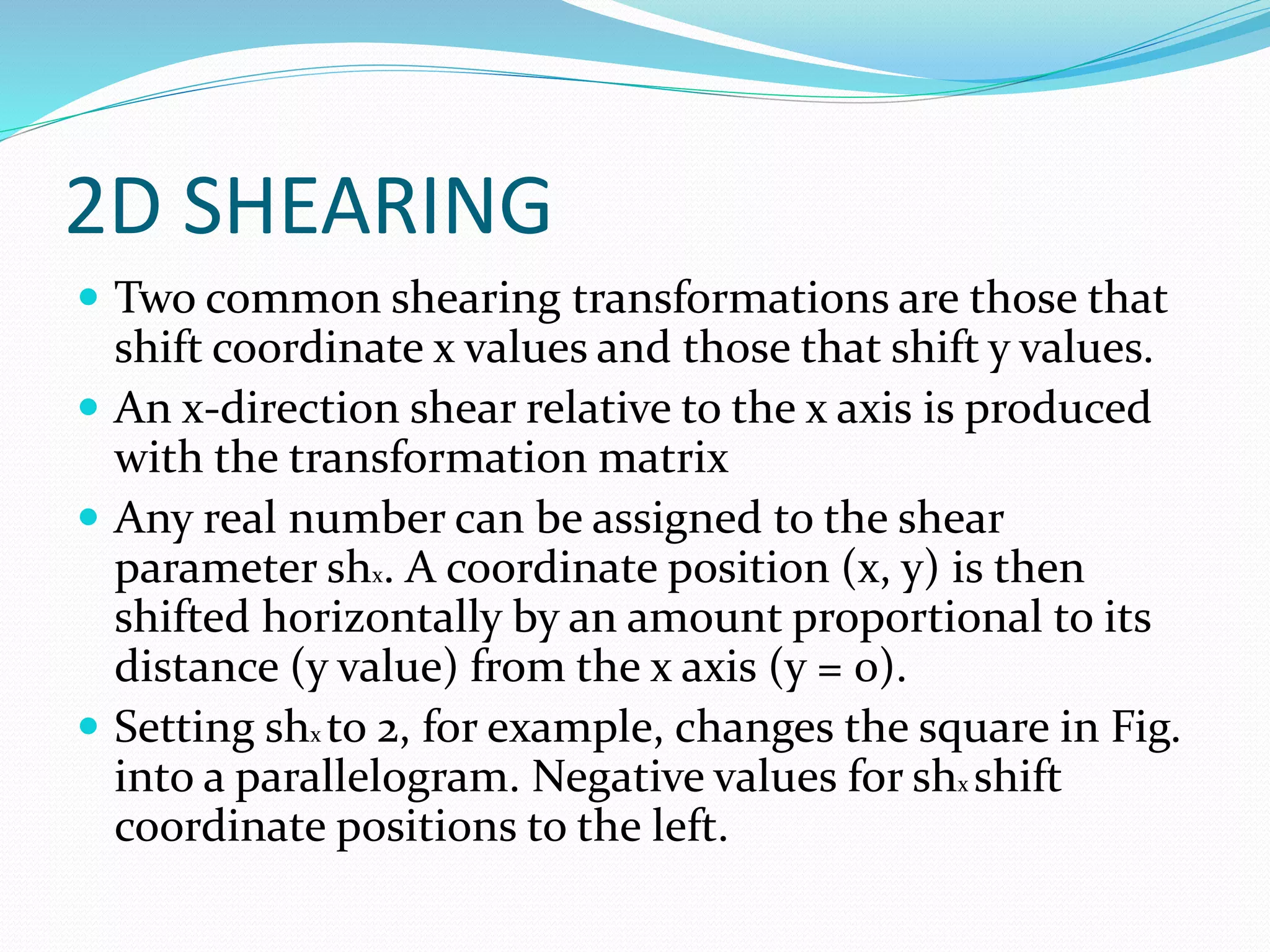 Homogeneous Representation: rotating, shearing | PPTX