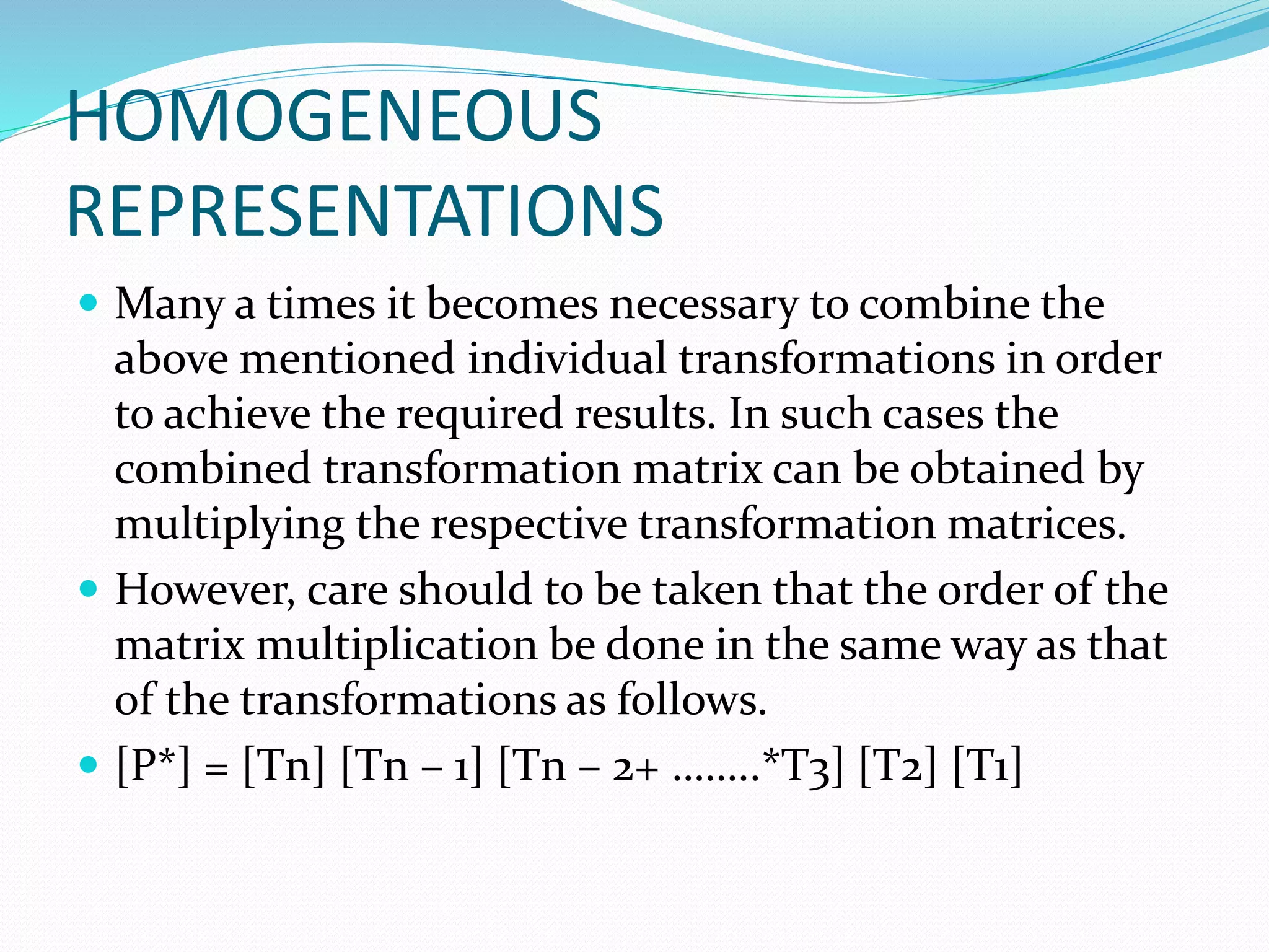 Homogeneous Representation: rotating, shearing | PPTX
