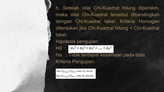 Homogenitas dan Normalitas Data penelitian | PPT