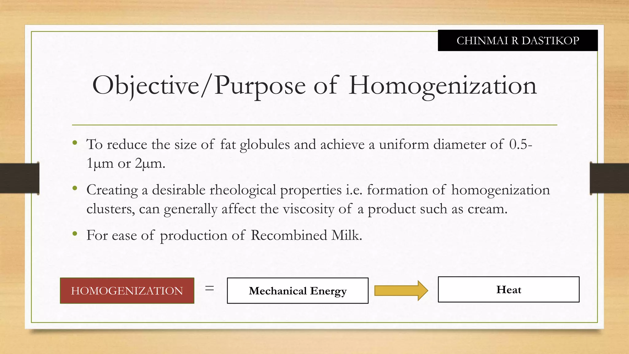 Homogenization of Milk | PPTX