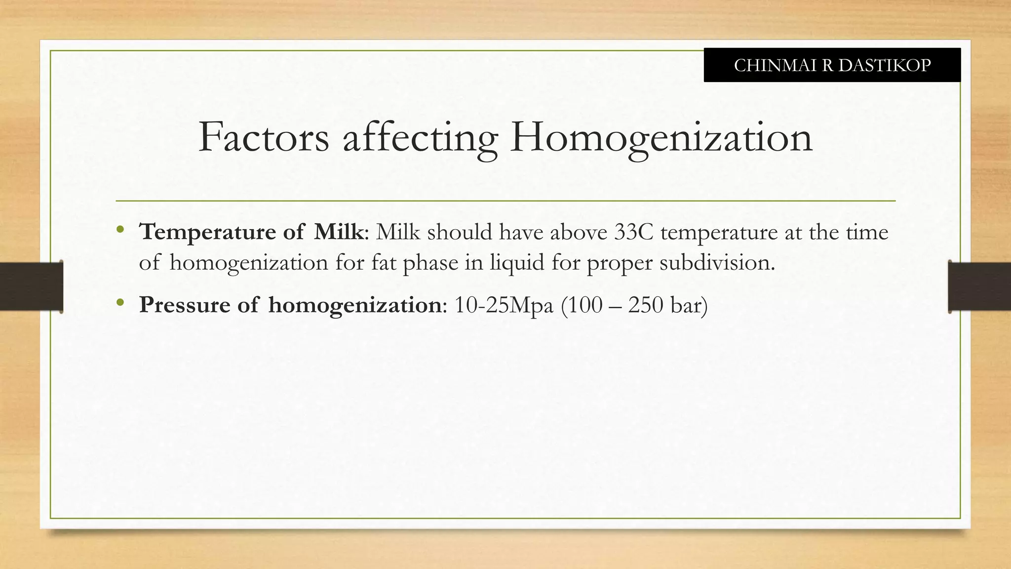 Homogenization of Milk | PPTX