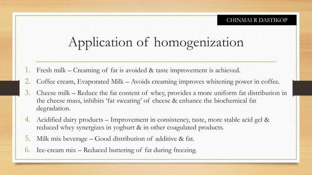 Homogenization of Milk | PPTX