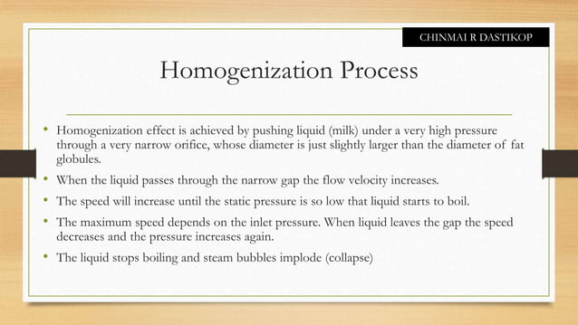 Homogenization of Milk | PPTX