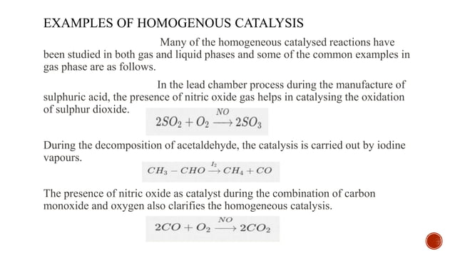 Homogenous catalysis | PPTX | Chemistry | Science