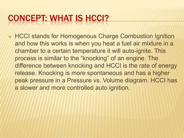 Homogenous charge combustion ignition | PPT