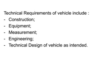 Homologation test of vehicle in Indonesia | PPTX