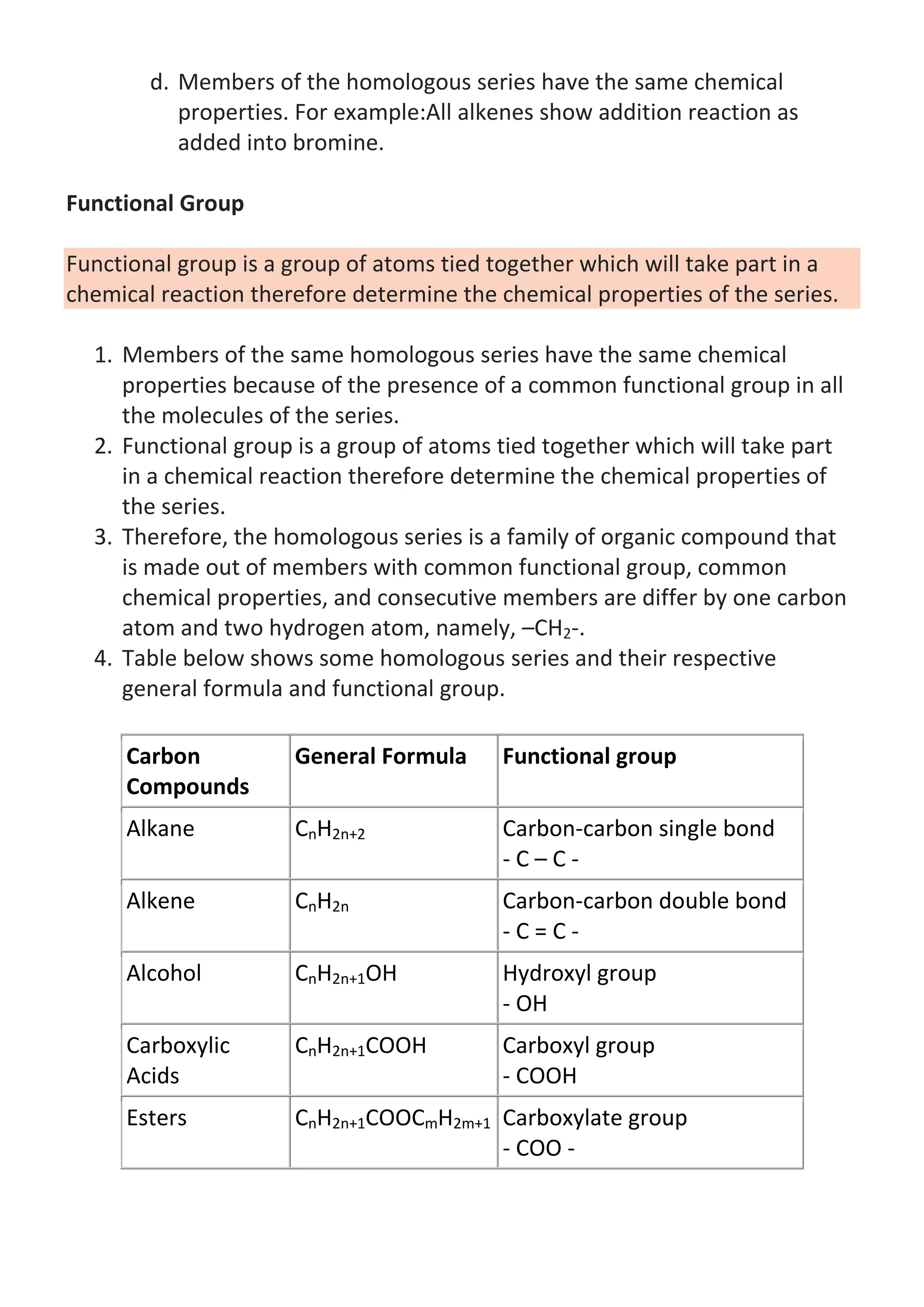 Homologous series | DOCX