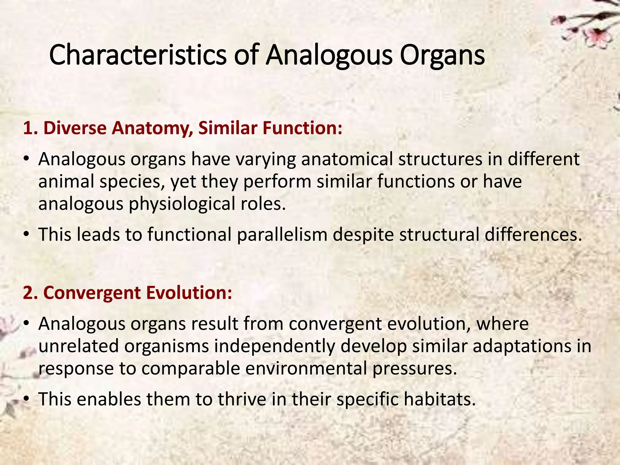 Homologous organs and analogous organs.. | PPTX