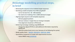 Structural Bioinformatics - Homology modeling & its Scope | PDF