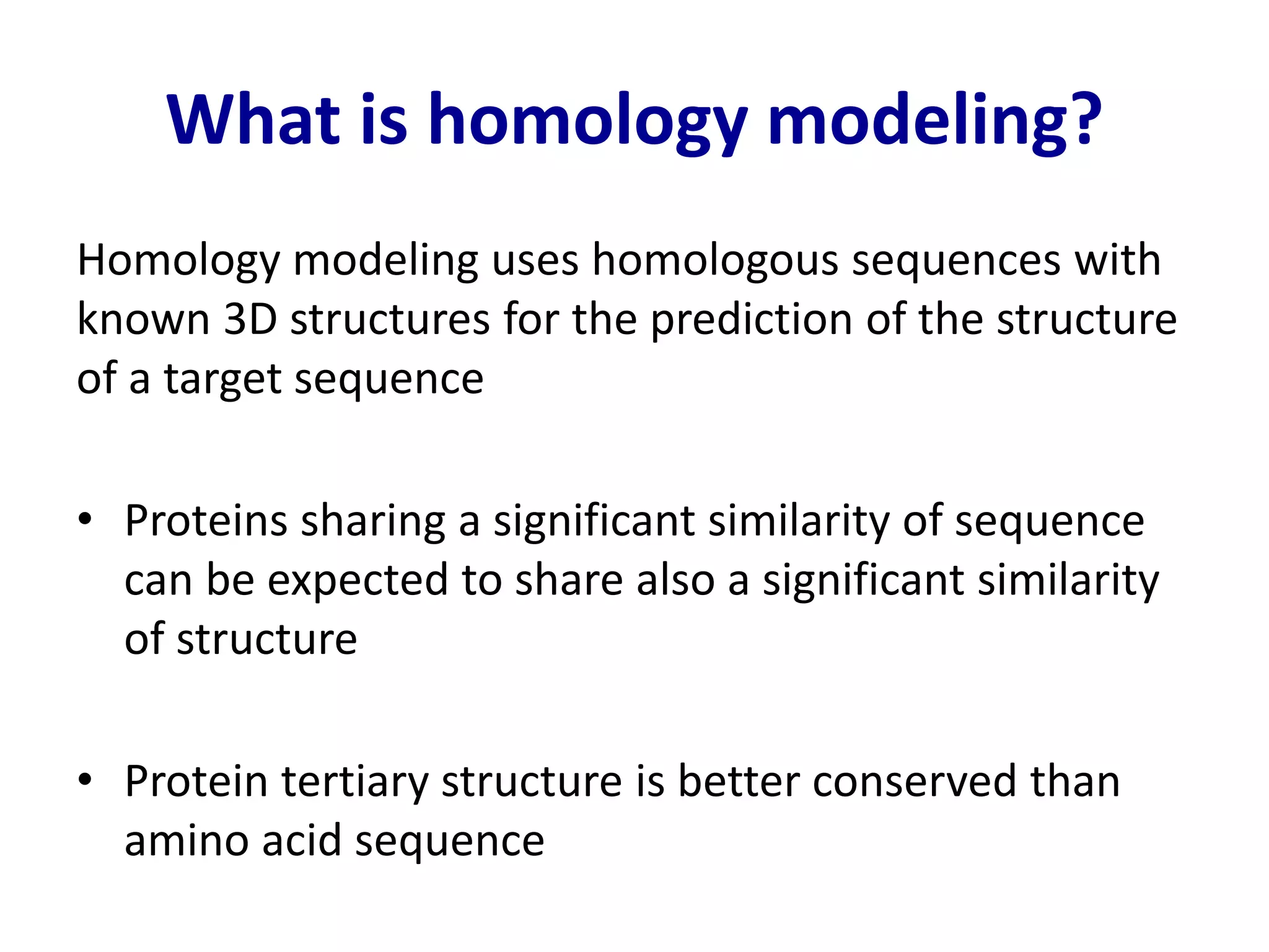 Homology modeling: Modeller | PPTX