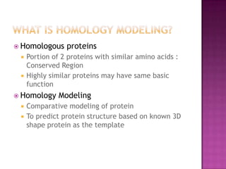 Homology modelling | PPTX