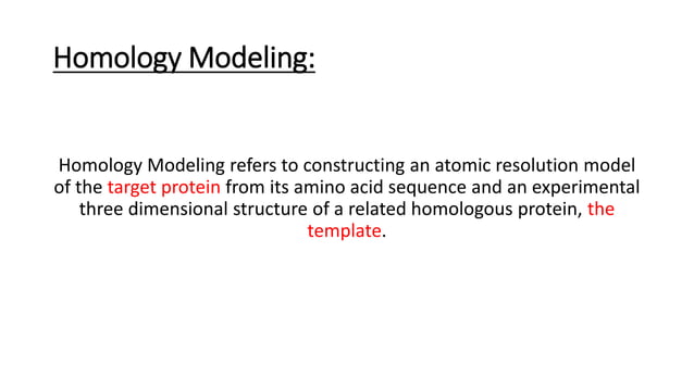 Homology Modelling.pptx | Chemistry | Science