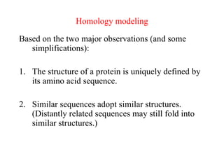 Homology modelling-Protein structure prediction | PPT