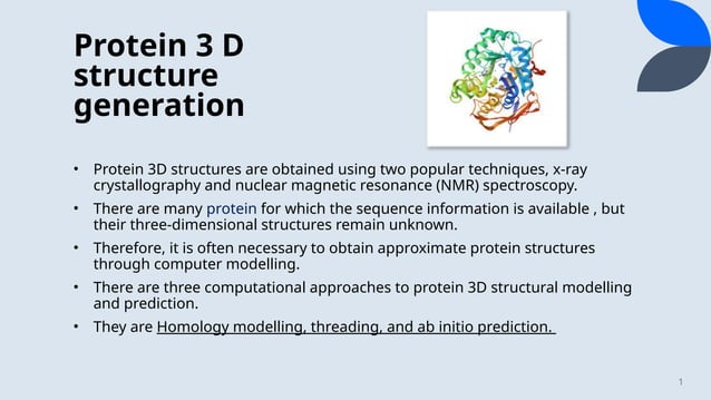 Homology modelling and generation of 3D-structure of protein (G).pptx