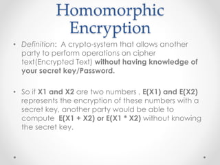 Homomorphic encryption | PPT