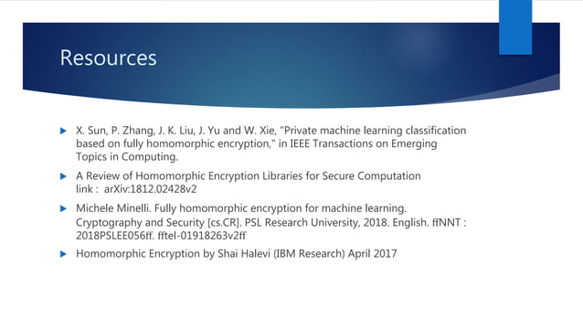 Homomorphic encryption and Private Machine Learning Classification | PPTX | Web Development ...