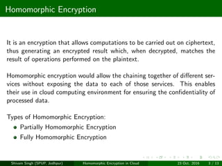 Homomorphic encryption in_cloud | PDF