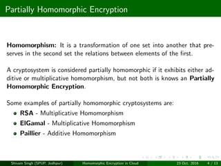 Homomorphic encryption in_cloud | PDF