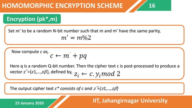 Homomorphic encryption scheme | PPT