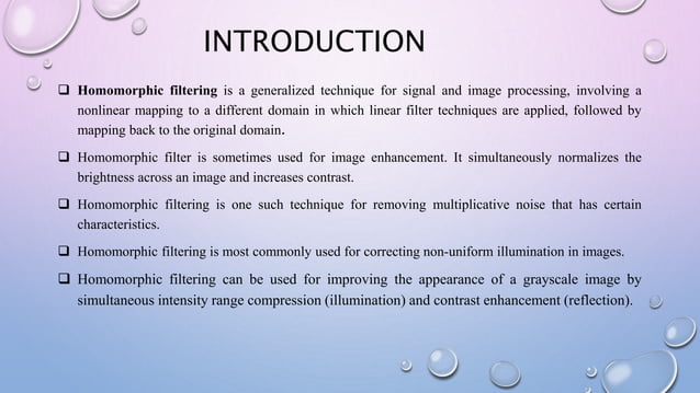 Homomorphic filtering | PPTX | Photo Editing Software | Computer Software and Applications