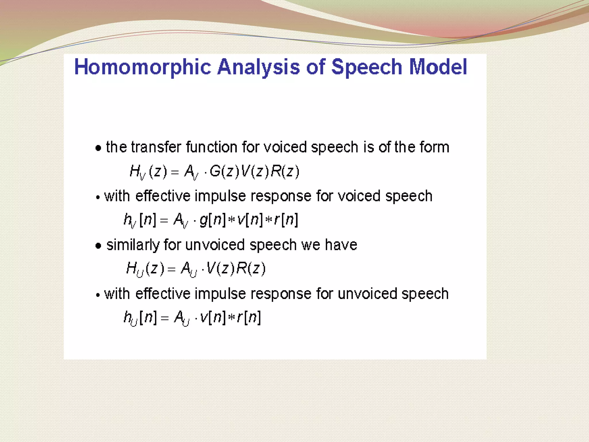 Homomorphic speech processing | PPTX